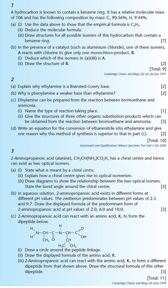 Practice Examination Questions - A-Level Chemistry